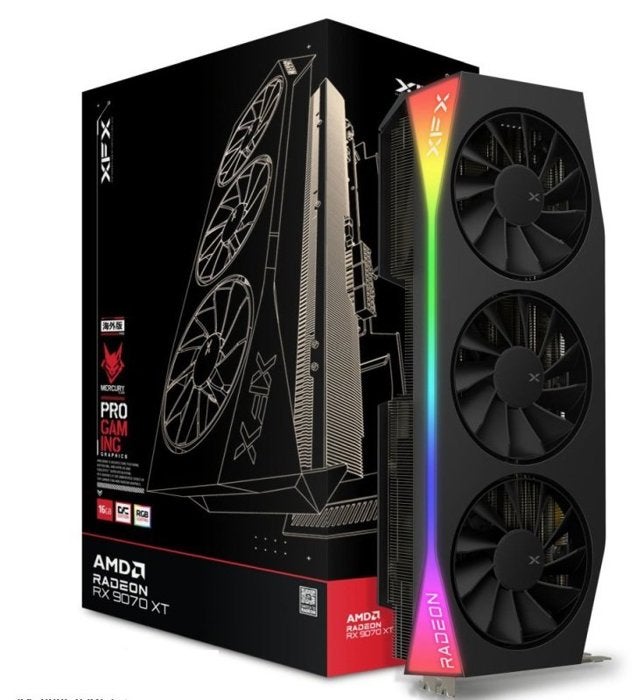 XFX Mercury AMD Radeon RX 9070XT OC Gaming Edition with RGB 16GB GDDR6 ...